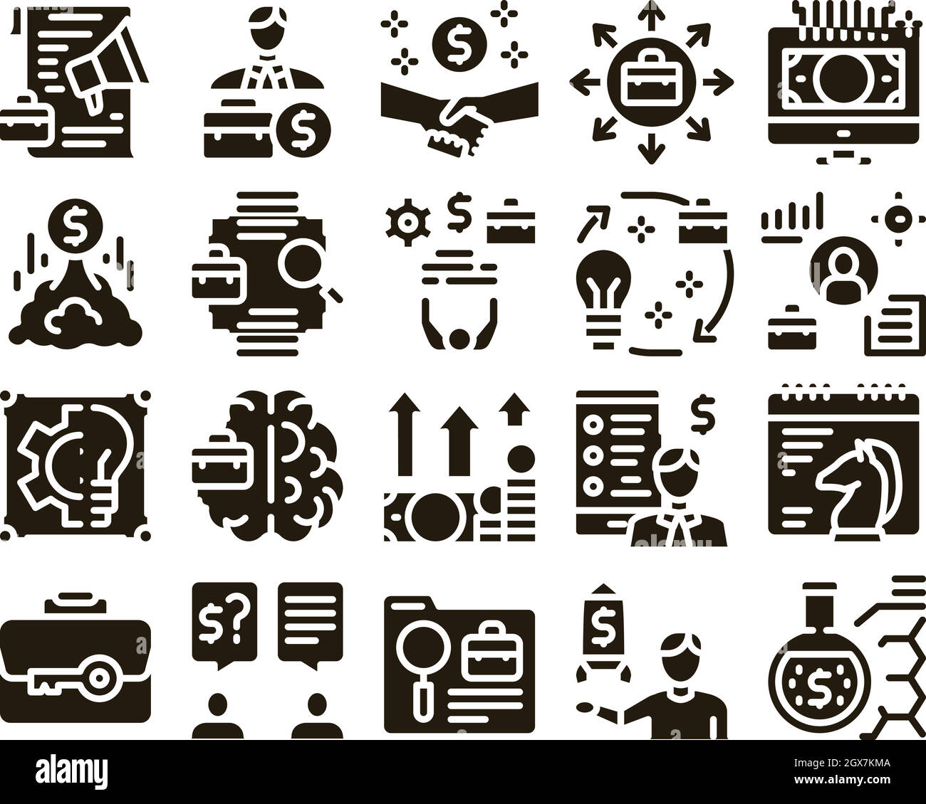 Entrepreneur Business Glyph Set Vector Stock Vector Image & Art - Alamy