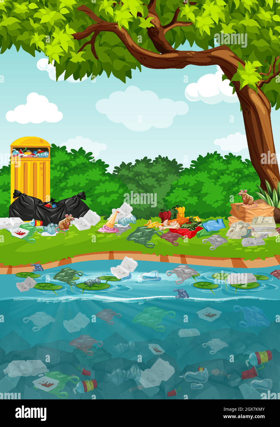 Full trash bags Stock Vector Images - Alamy