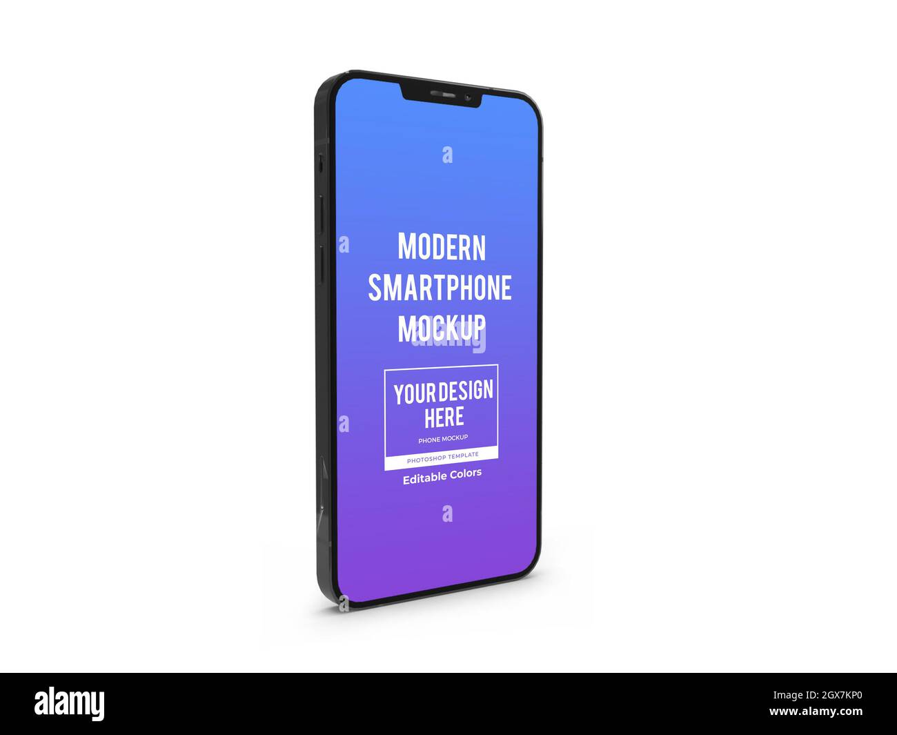 Modern Smartphone 3D Illustration Mockup Scene on Isolated Background ...