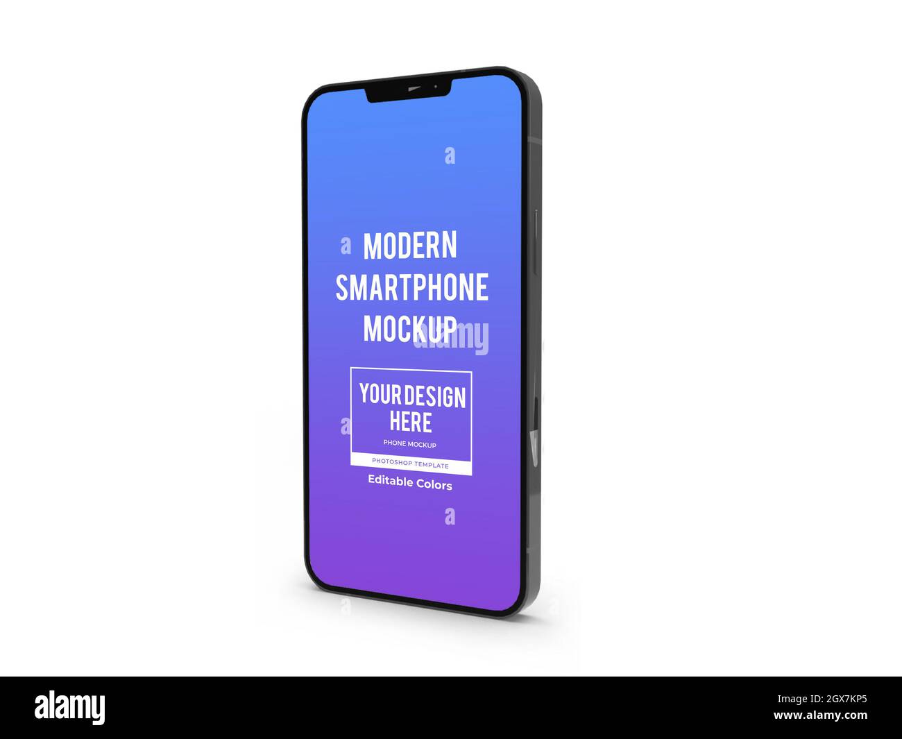 Modern Smartphone 3D Illustration Mockup Scene on Isolated Background ...