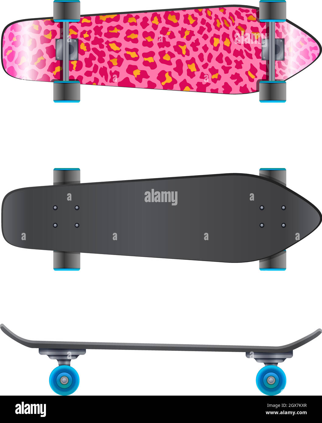 A pink coloured skateboard Stock Vector Image & Art - Alamy