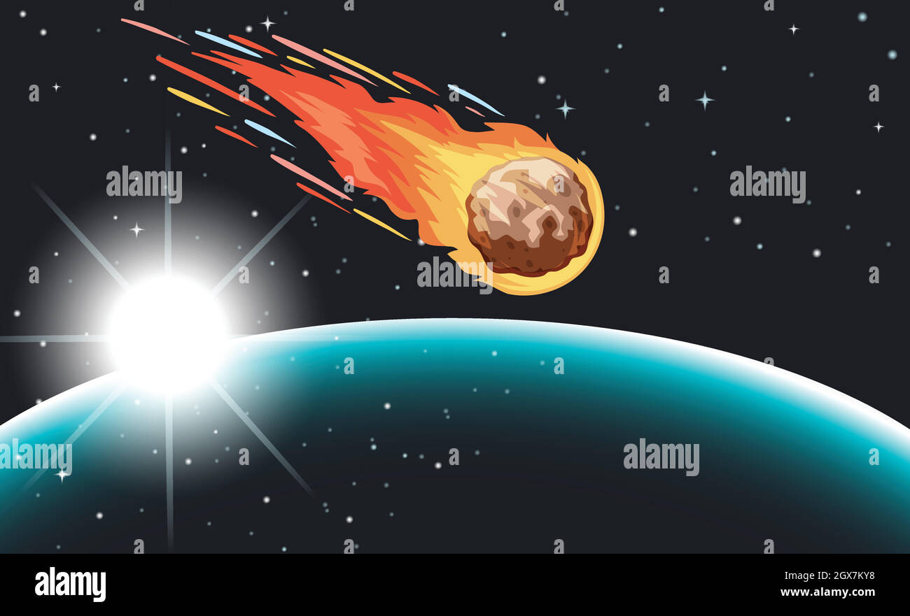Comet flying in the space Stock Vector Image & Art - Alamy