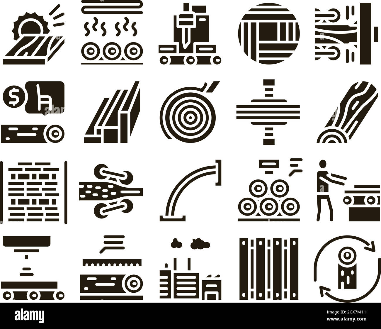 Lumber production Stock Vector Images - Alamy