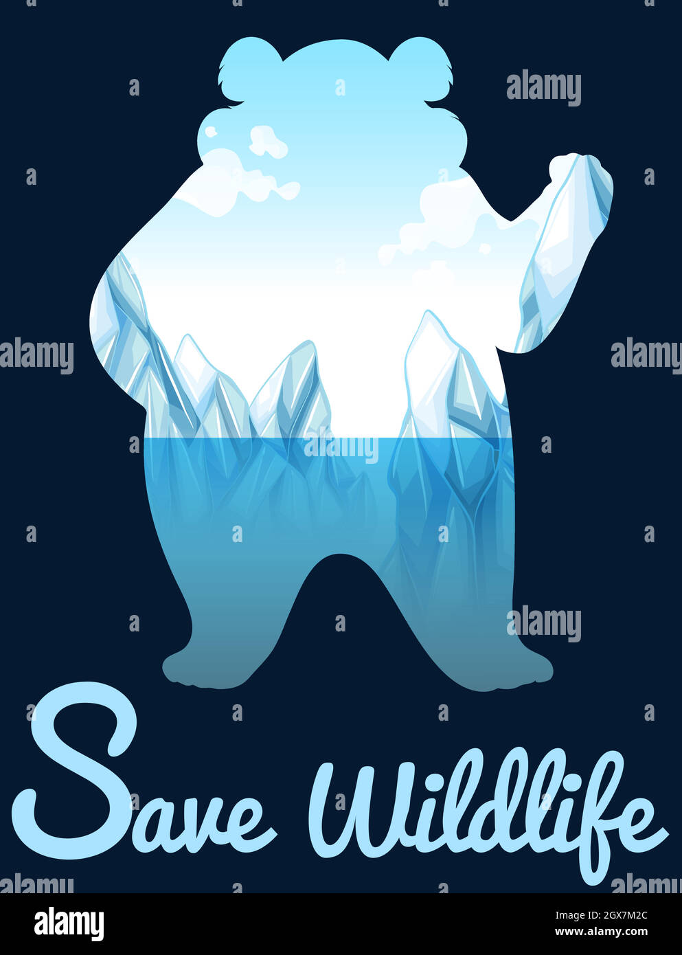 Save wildlife design with polar bear Stock Vector Image & Art - Alamy
