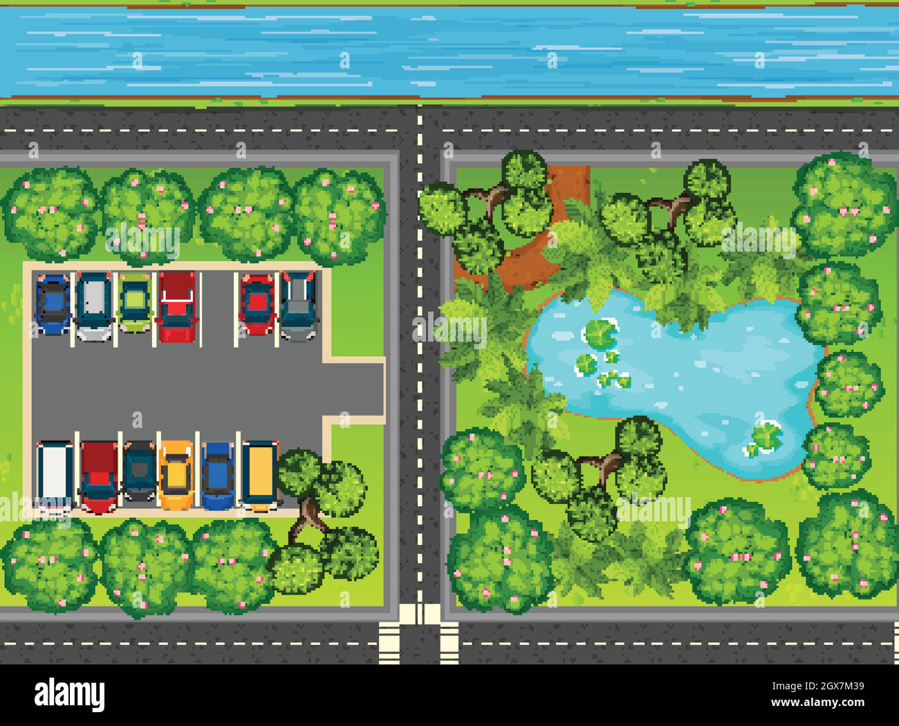 Car park top view hi-res stock photography and images - Alamy