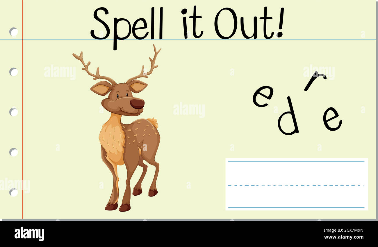 Spell english word deer Stock Vector Image & Art - Alamy