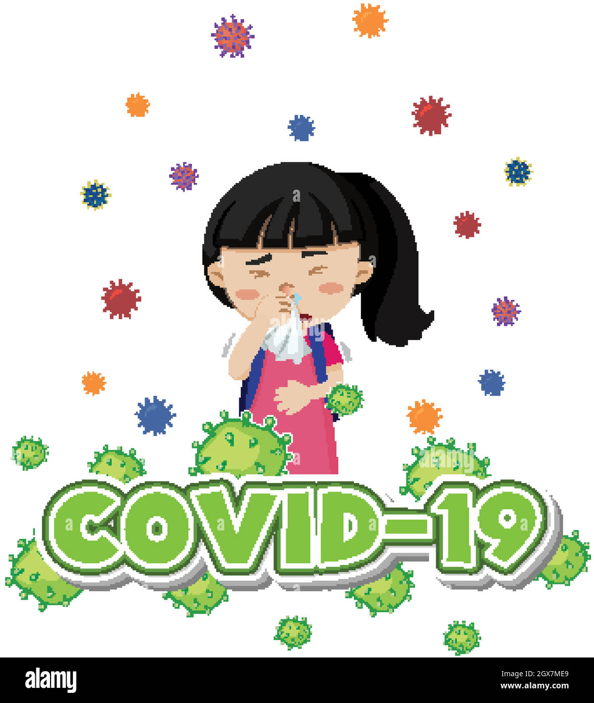 Child coughing Stock Vector Images - Alamy
