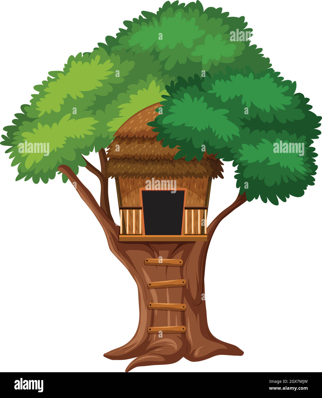 Isolated tree house on white background Stock Vector Image & Art - Alamy