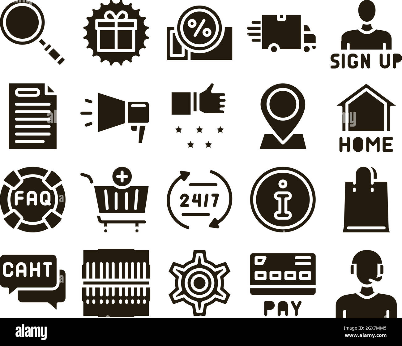 Webshop Internet Store Glyph Set Vector Stock Vector Image & Art - Alamy