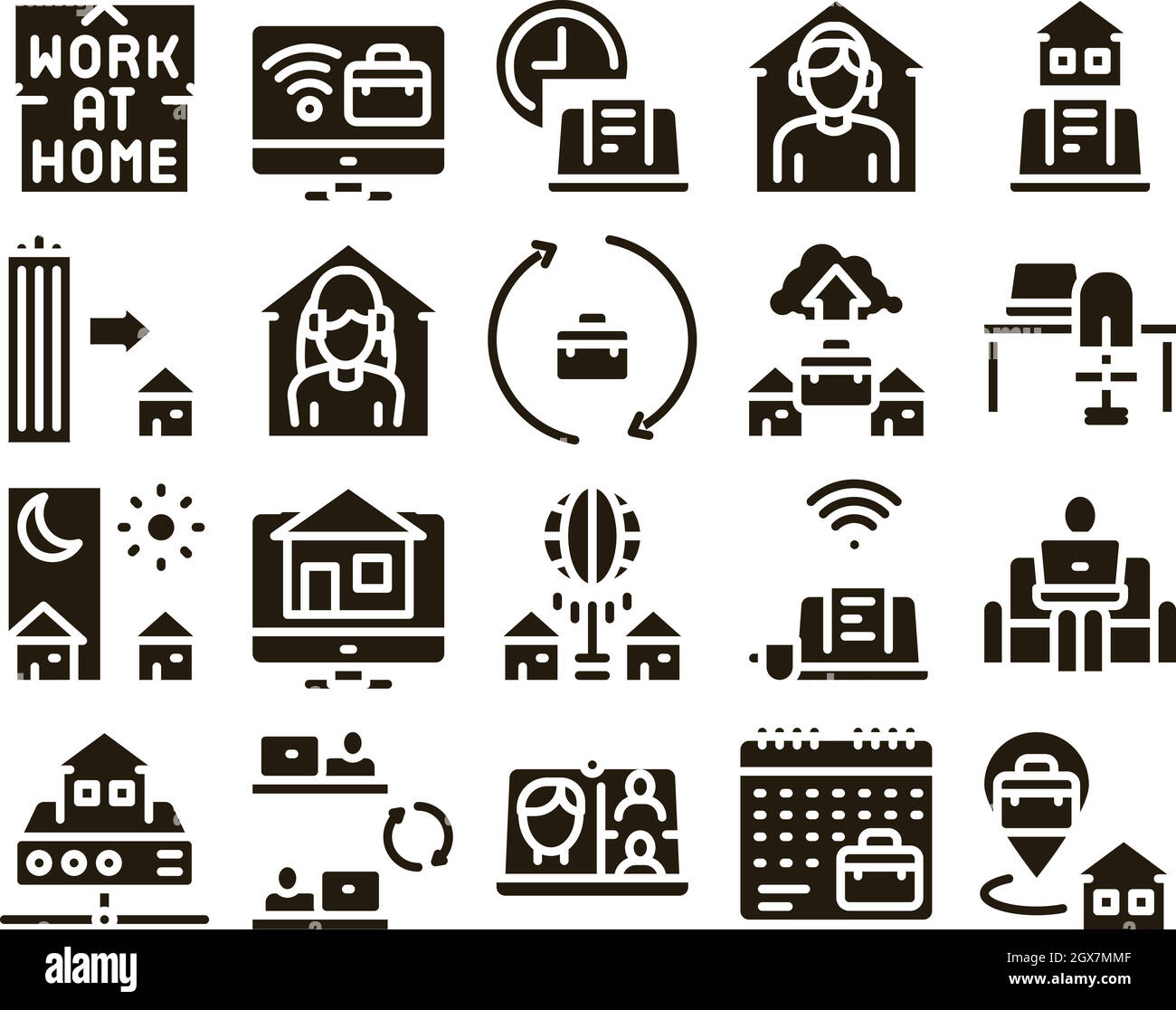 Remote work icon Stock Vector Images - Alamy