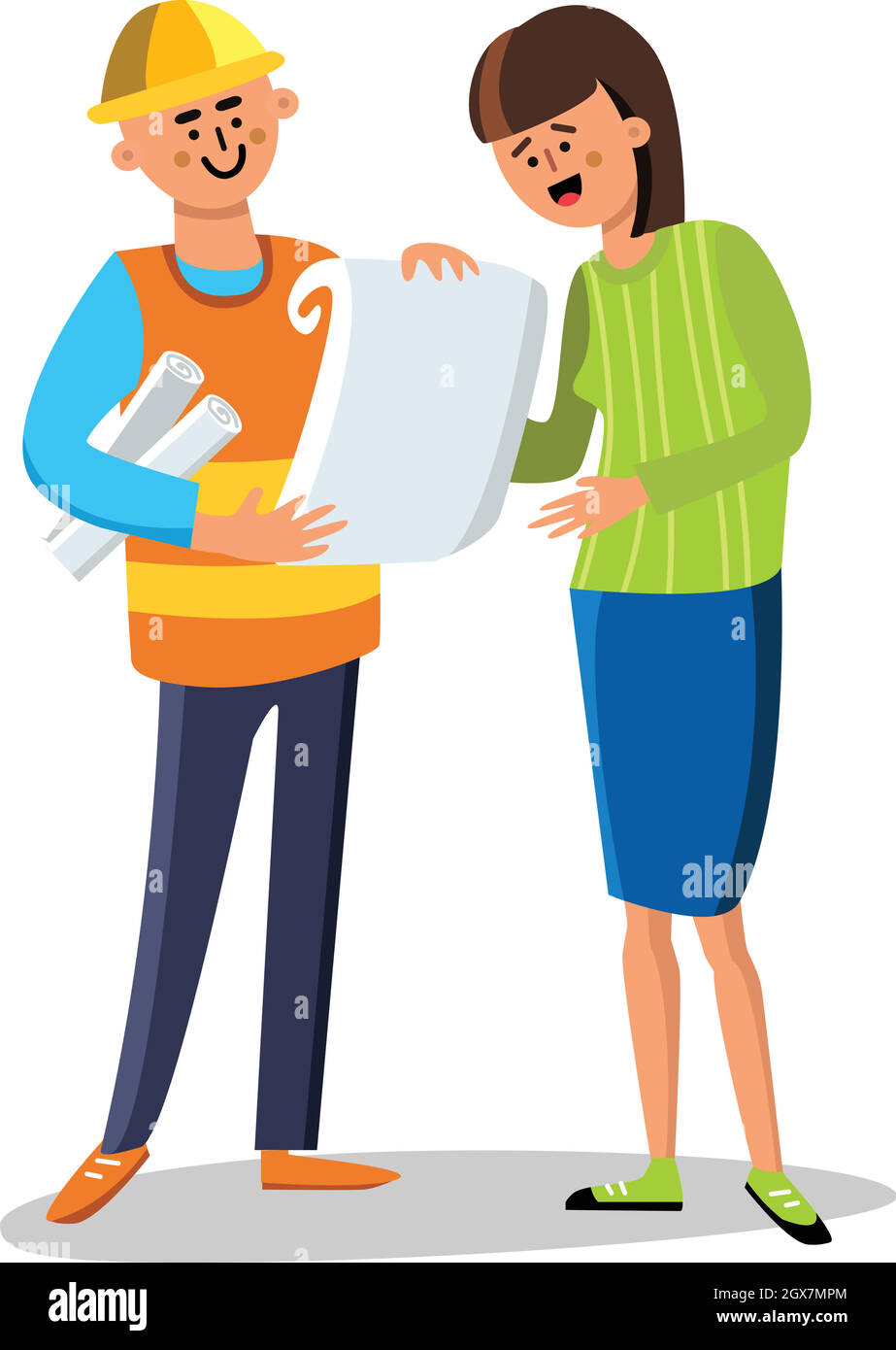 Woman builder female architect Stock Vector Images - Alamy