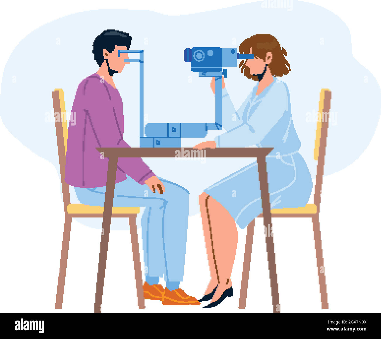 Optometrist checking eyesight Cut Out Stock Images & Pictures - Alamy