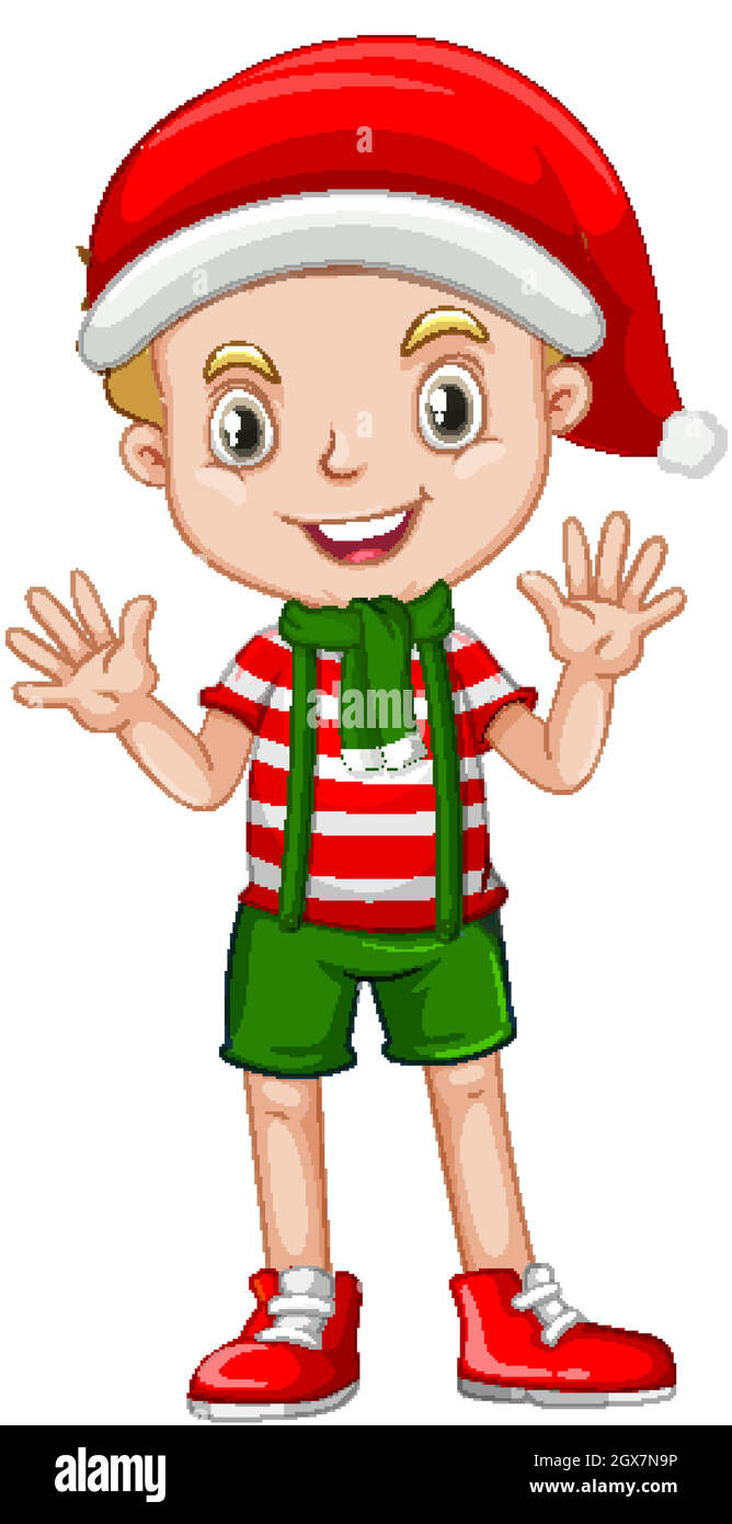Cute child wearing santa Stock Vector Images - Alamy