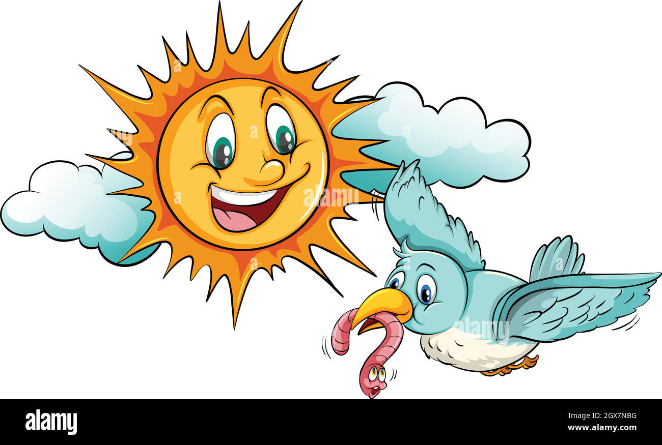 Bird with bug Cut Out Stock Images & Pictures - Alamy