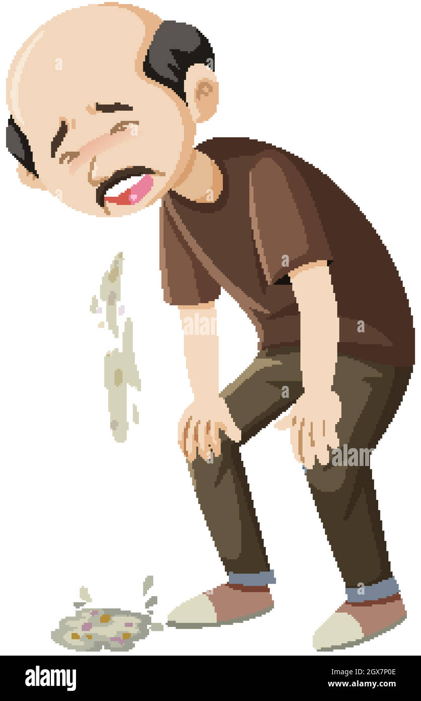 Old man vomit on white background Stock Vector Image & Art - Alamy