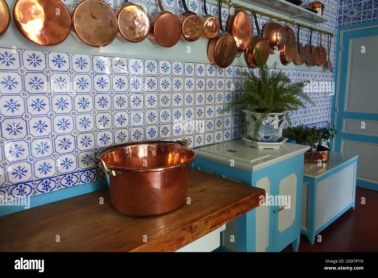 Monet's Kitchen in Giverny, France Stock Photo - Alamy