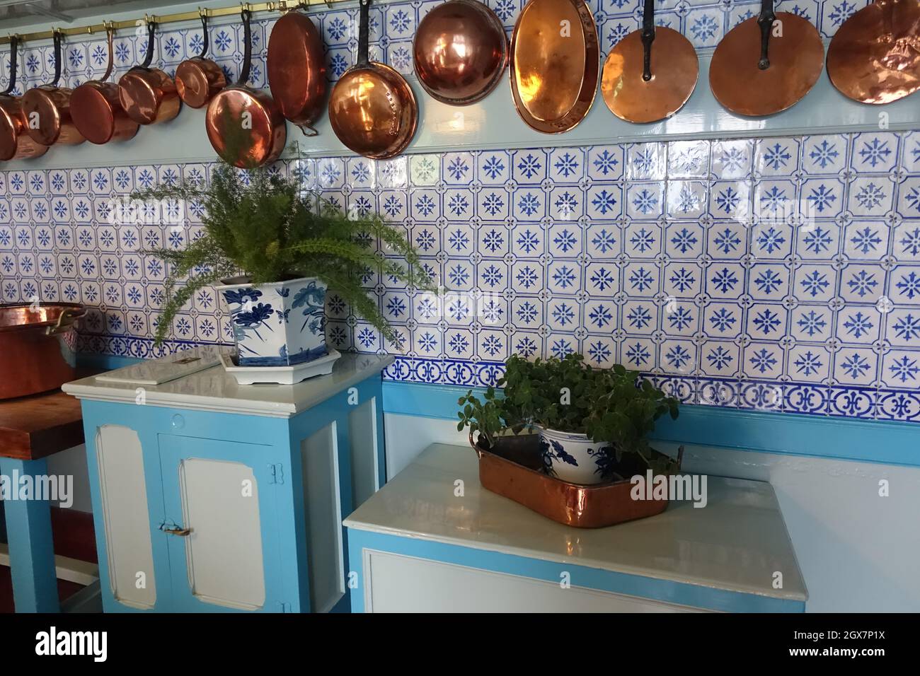 Monet's Kitchen in Giverny, France Stock Photo - Alamy