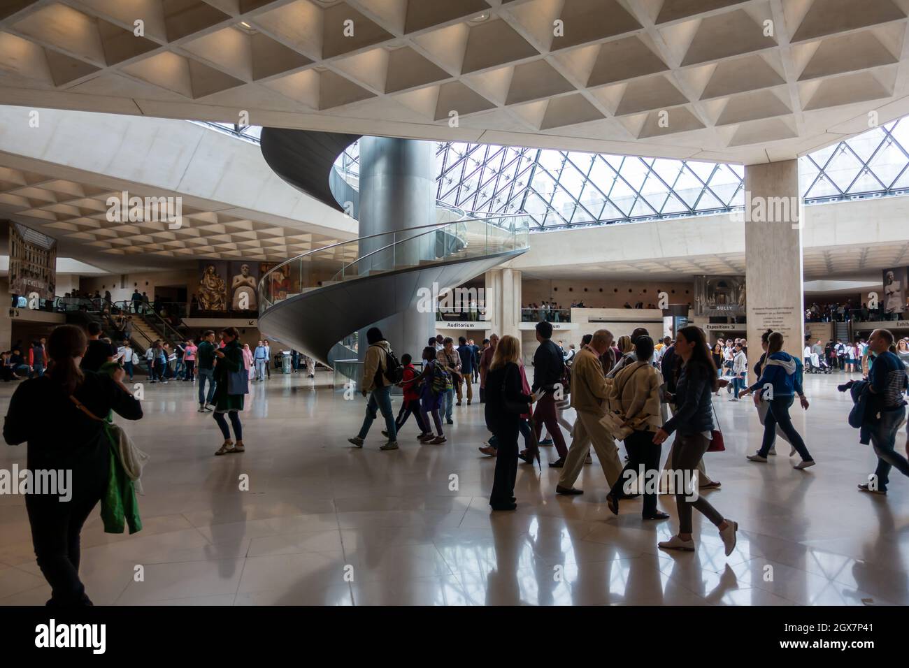 Inside The Louvre Pyramid (Pyramide du Louvre Stock Photo - Alamy