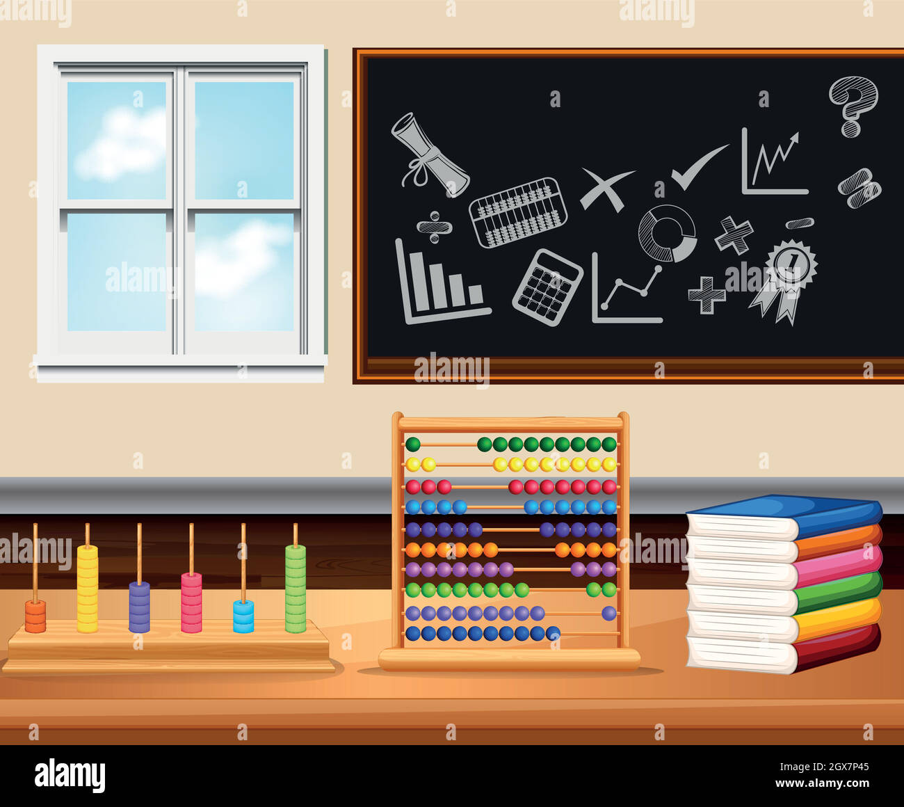 Classroom with books and instruments Stock Vector Image & Art - Alamy