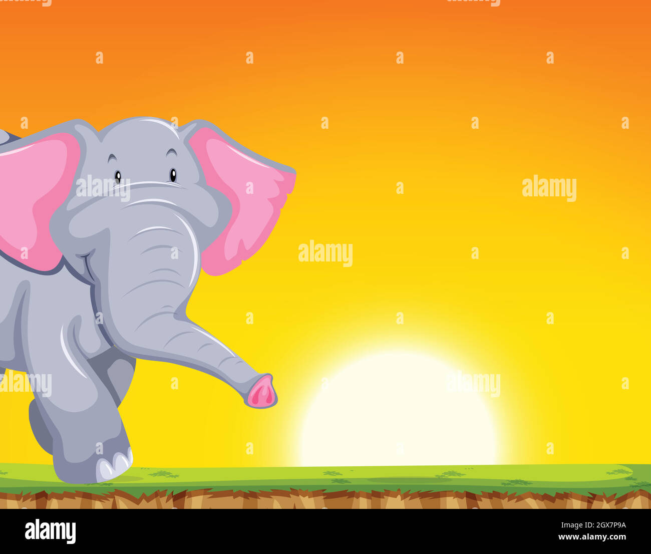 Sun in sunset Stock Vector Images - Alamy