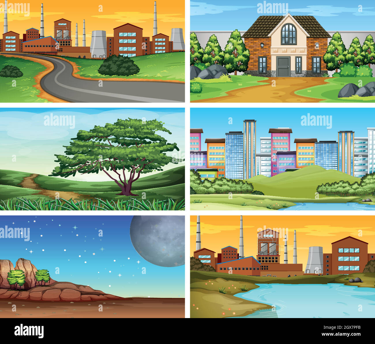 Set of scenes in nature setting Stock Vector Image & Art - Alamy