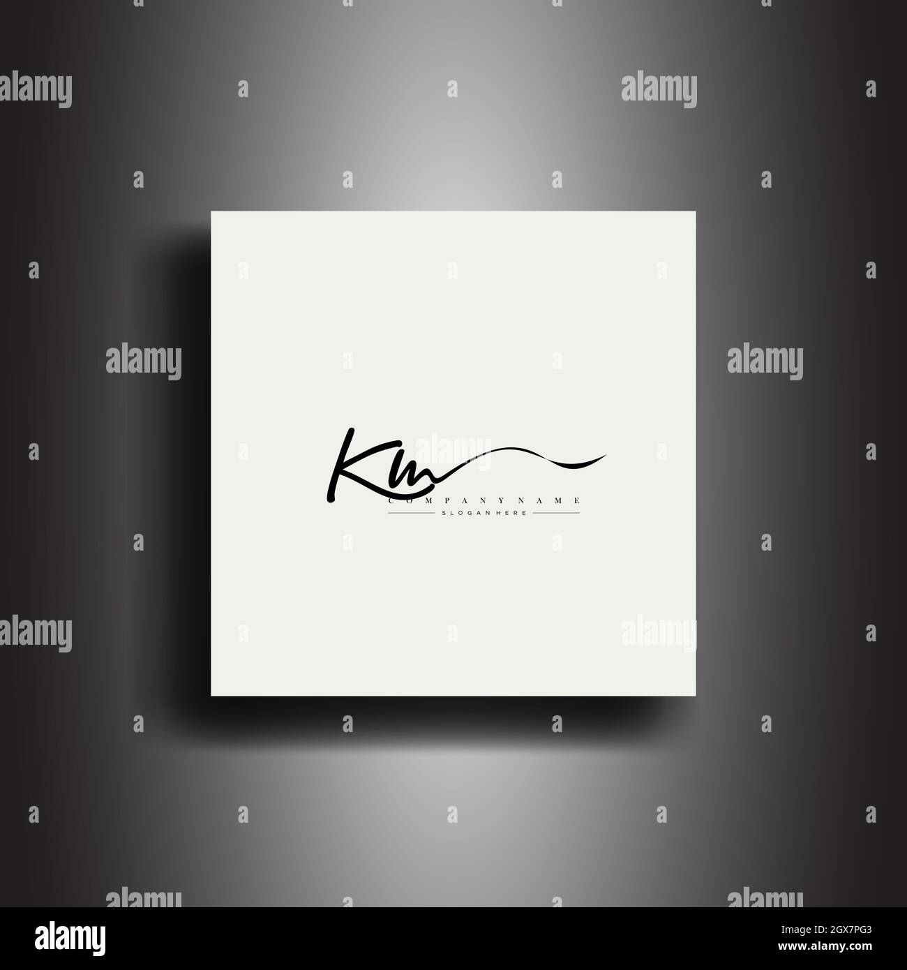 KM Signature style monogram.Calligraphic lettering icon and handwriting ...