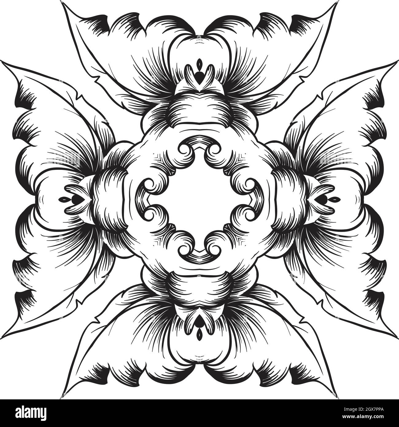 Black white nature pattern Cut Out Stock Images & Pictures - Alamy