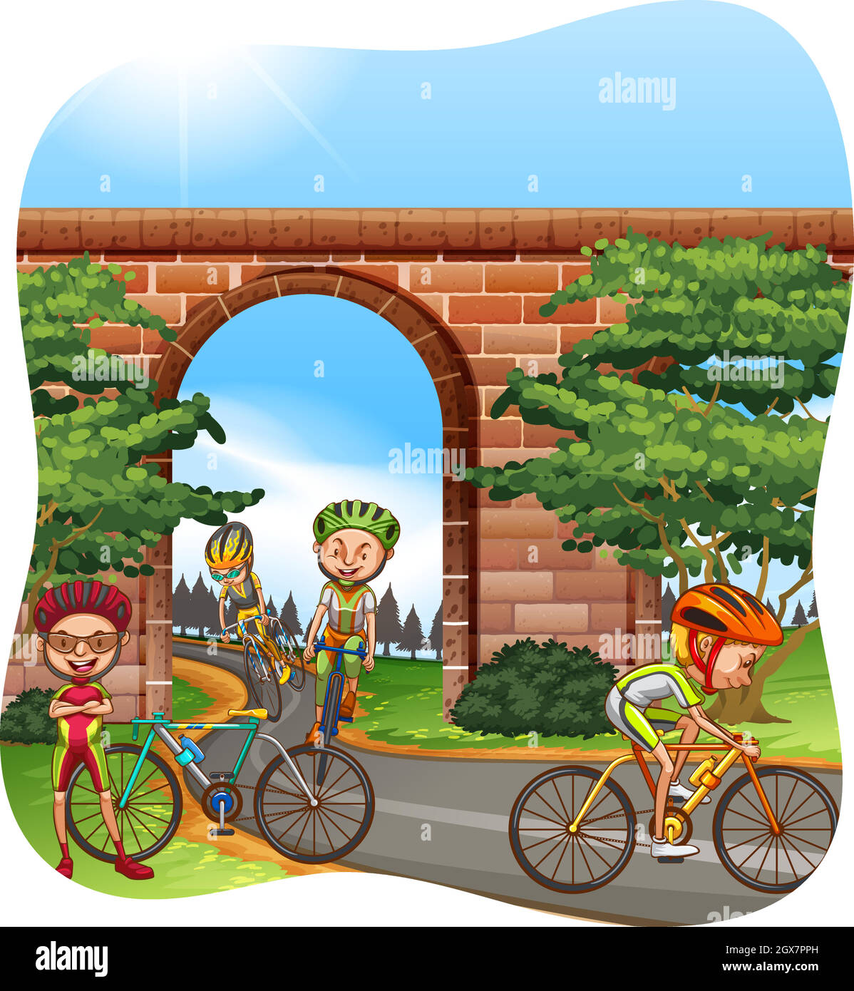 Group on bridge Cut Out Stock Images & Pictures - Alamy