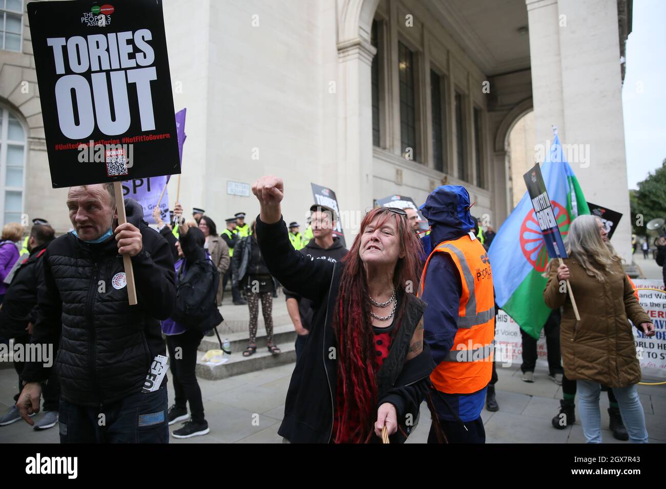 Manchester, UK. 4th October, 2021. The second day of the Tory Party ...