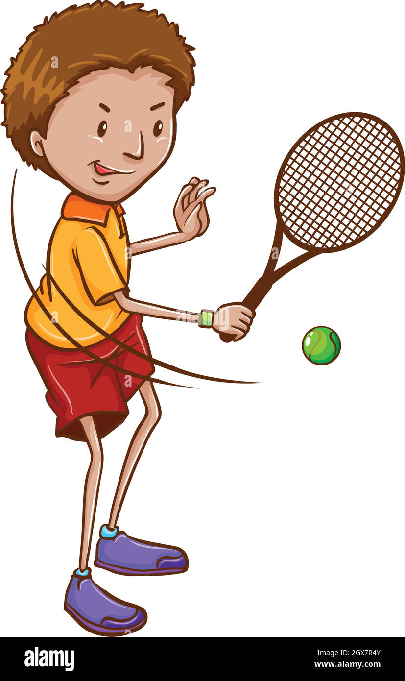 A boy playing tennis Stock Vector Image & Art - Alamy