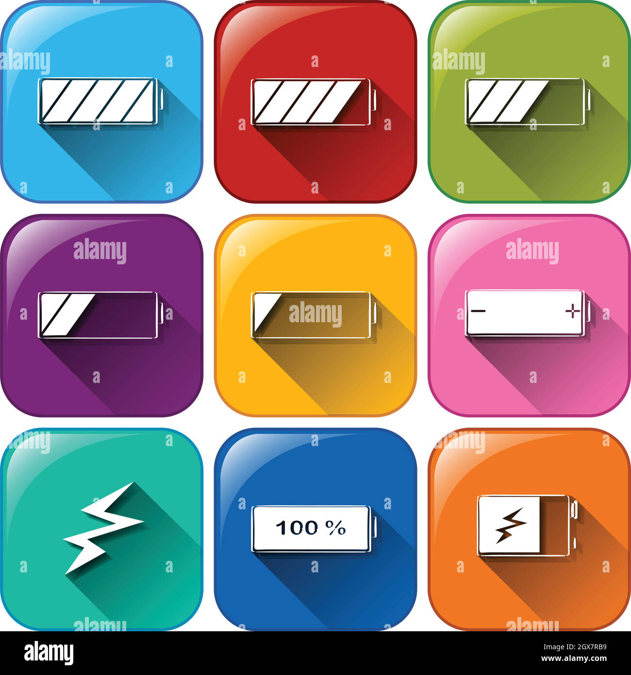 Battery icons Stock Vector Images - Alamy