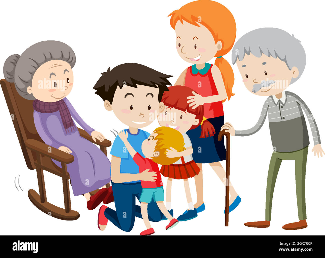 Member of family cartoon character on white background Stock Vector ...
