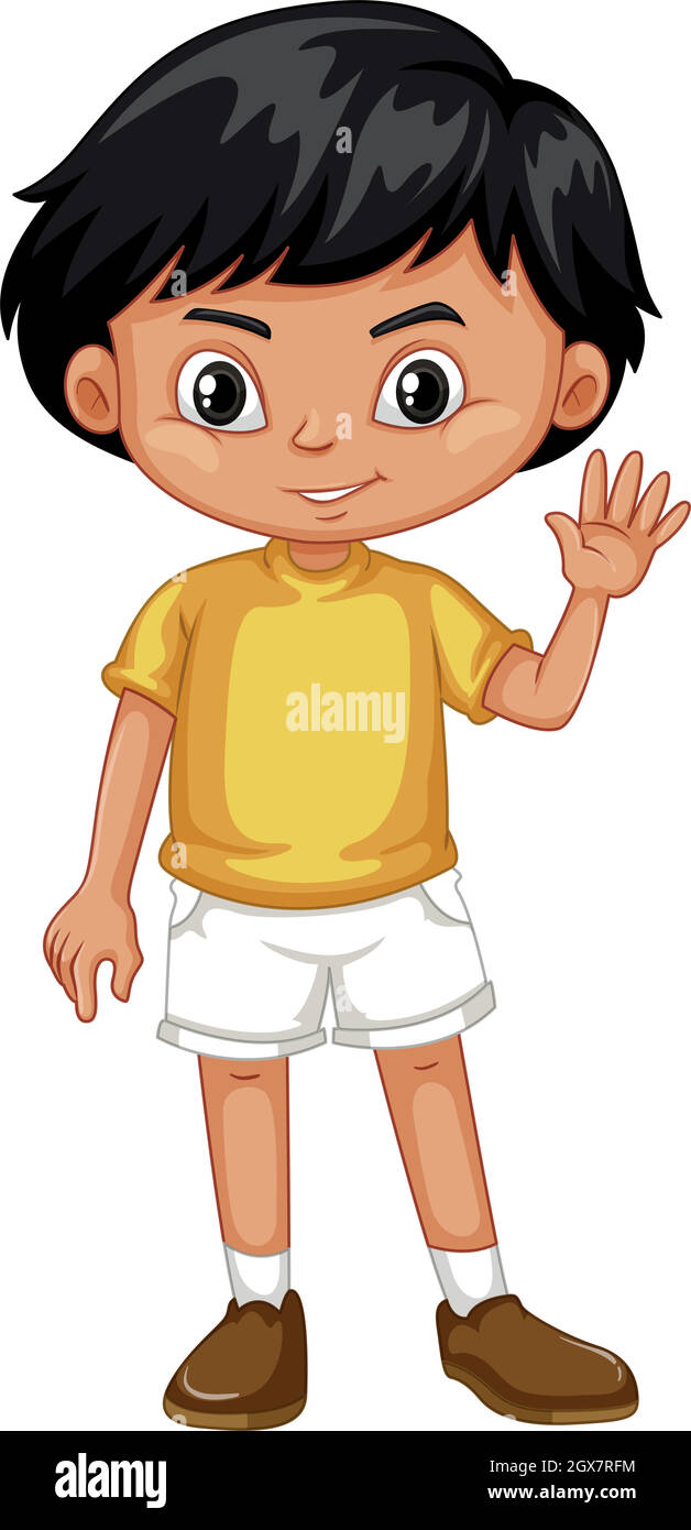 Child boy yellow Stock Vector Images - Alamy