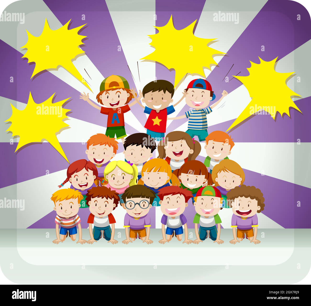 Children doing human pyramid Stock Vector Image & Art - Alamy