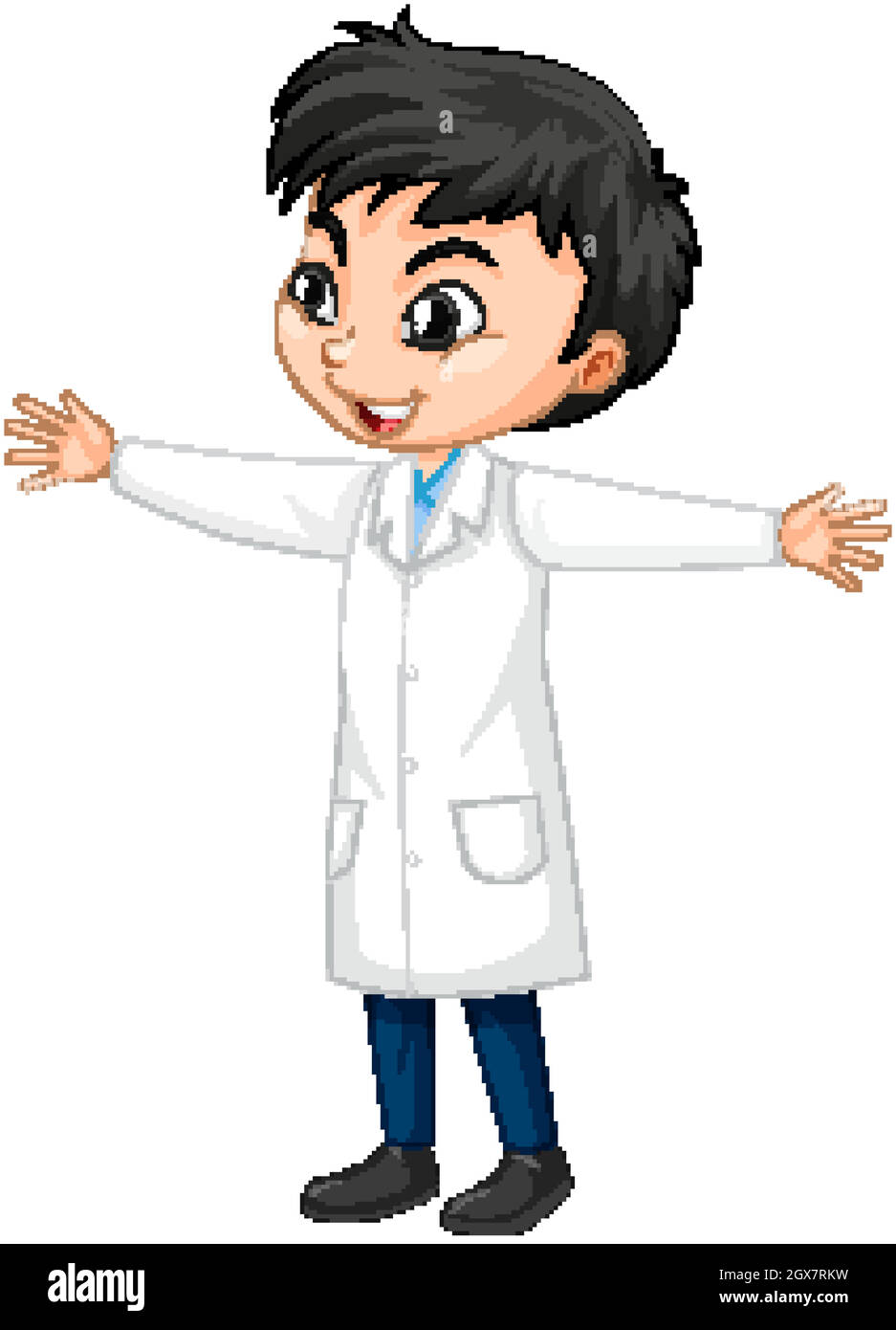 Boy in science gown on isolated background Stock Vector Image & Art - Alamy