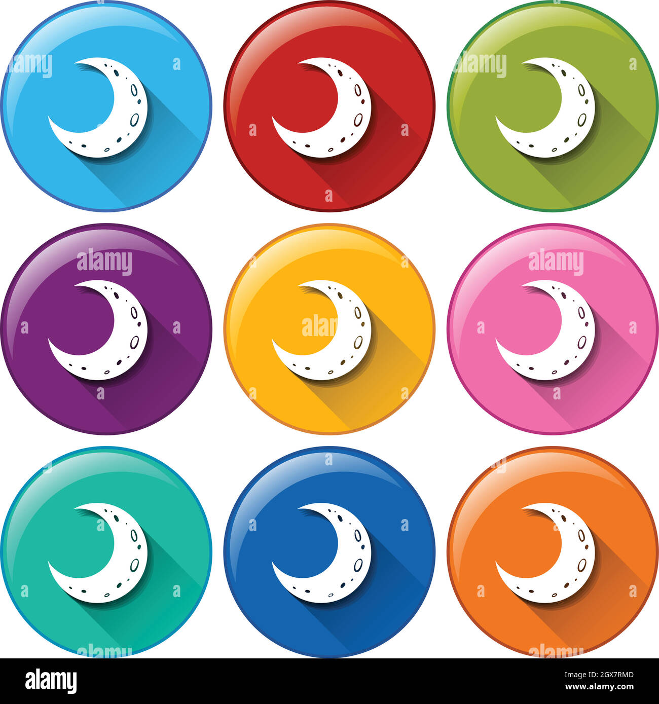 Circle buttons with moons Stock Vector Image & Art - Alamy