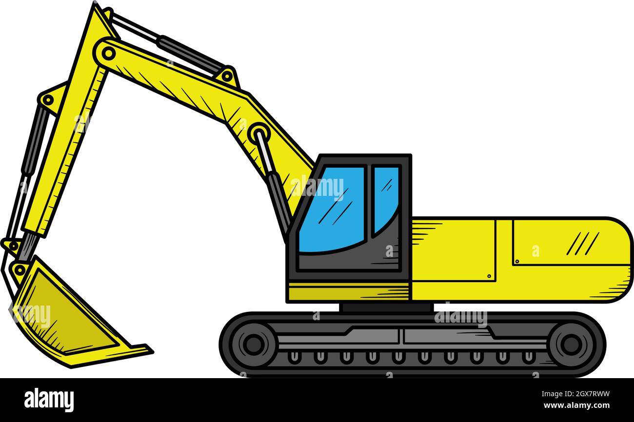 Digger drawing sketch hi-res stock photography and images - Alamy
