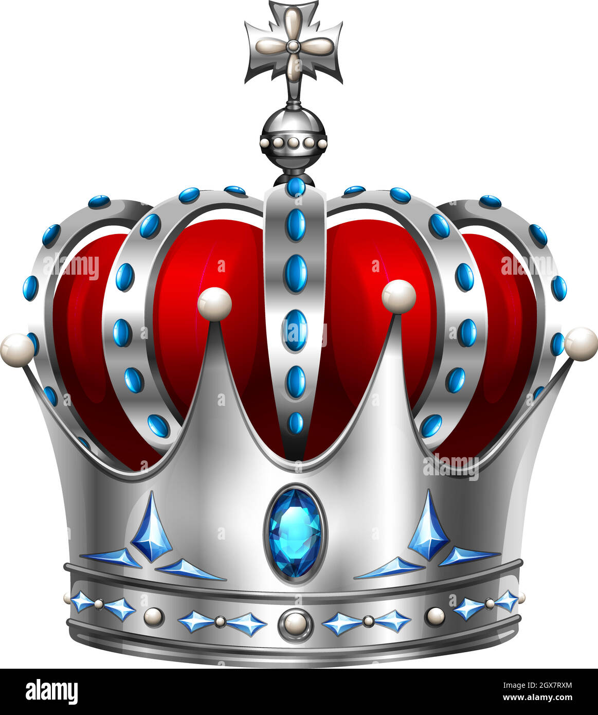 Silver crown on white Stock Vector Image & Art - Alamy