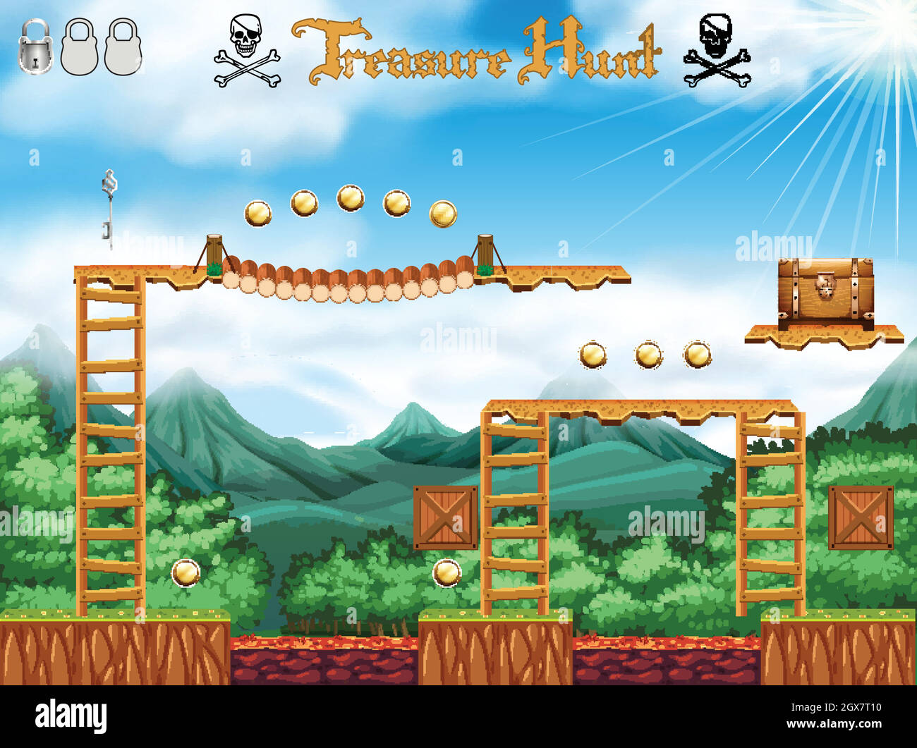 A Treasure Hunting Game Pirate Theme Stock Vector Image & Art - Alamy