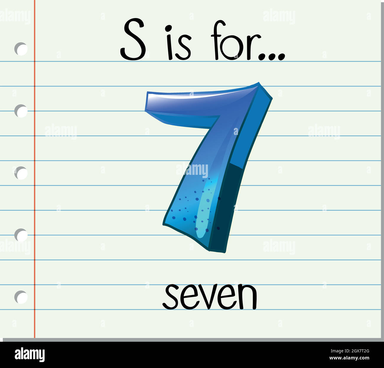 Flashcard letter S is for seven Stock Vector Image & Art - Alamy