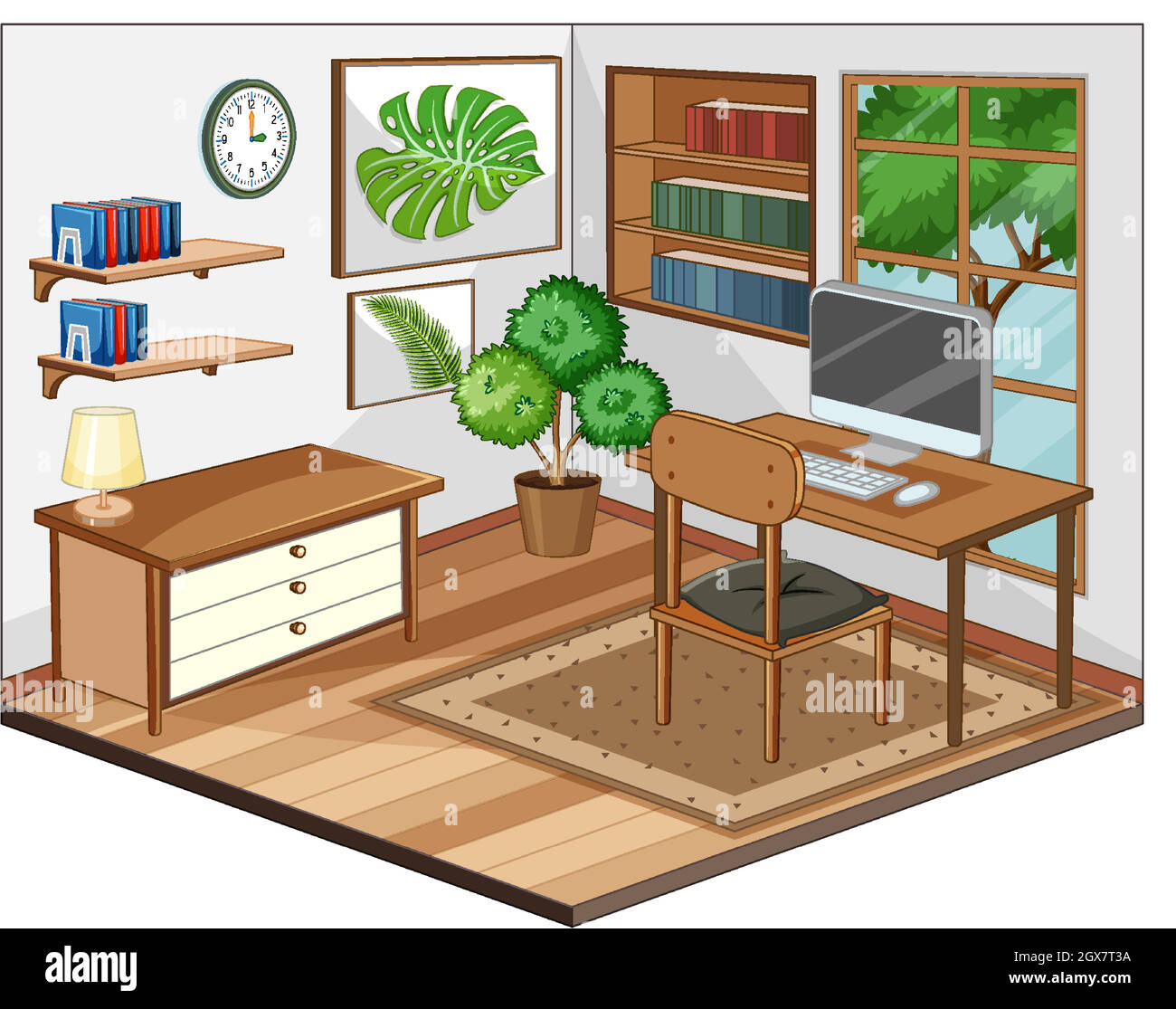 Modern workplace building Stock Vector Images - Alamy