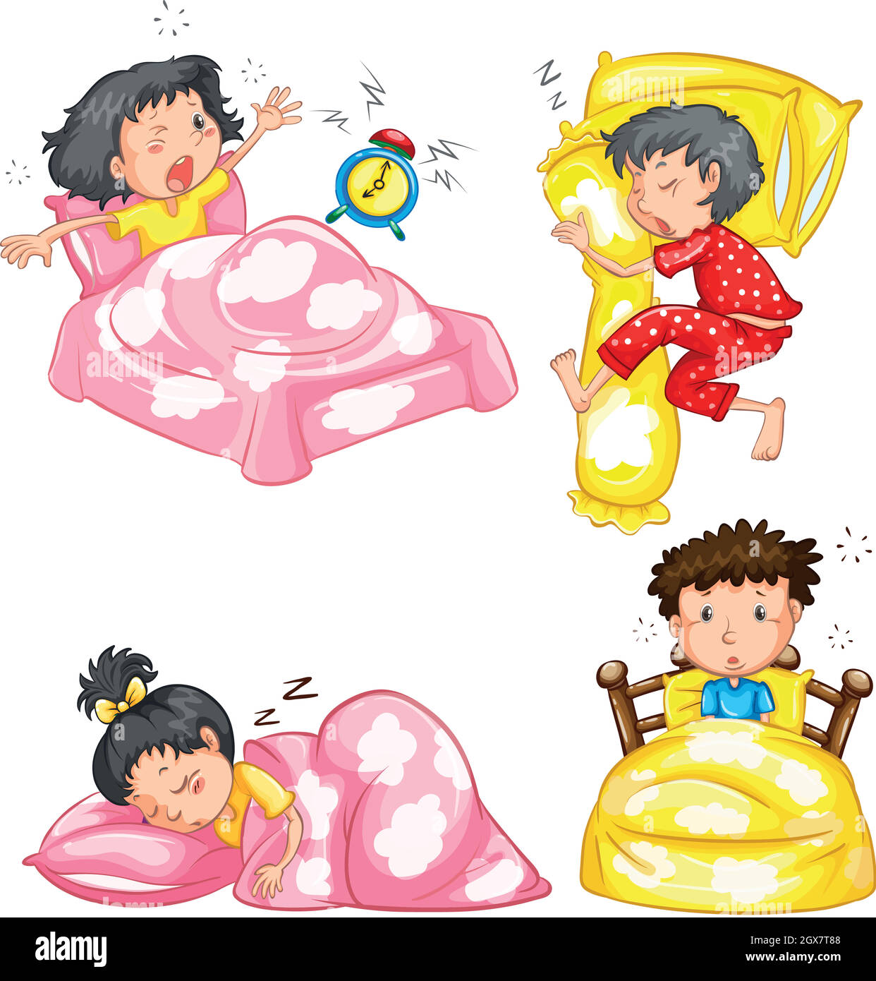 Set of sleeping kids Stock Vector Image & Art - Alamy