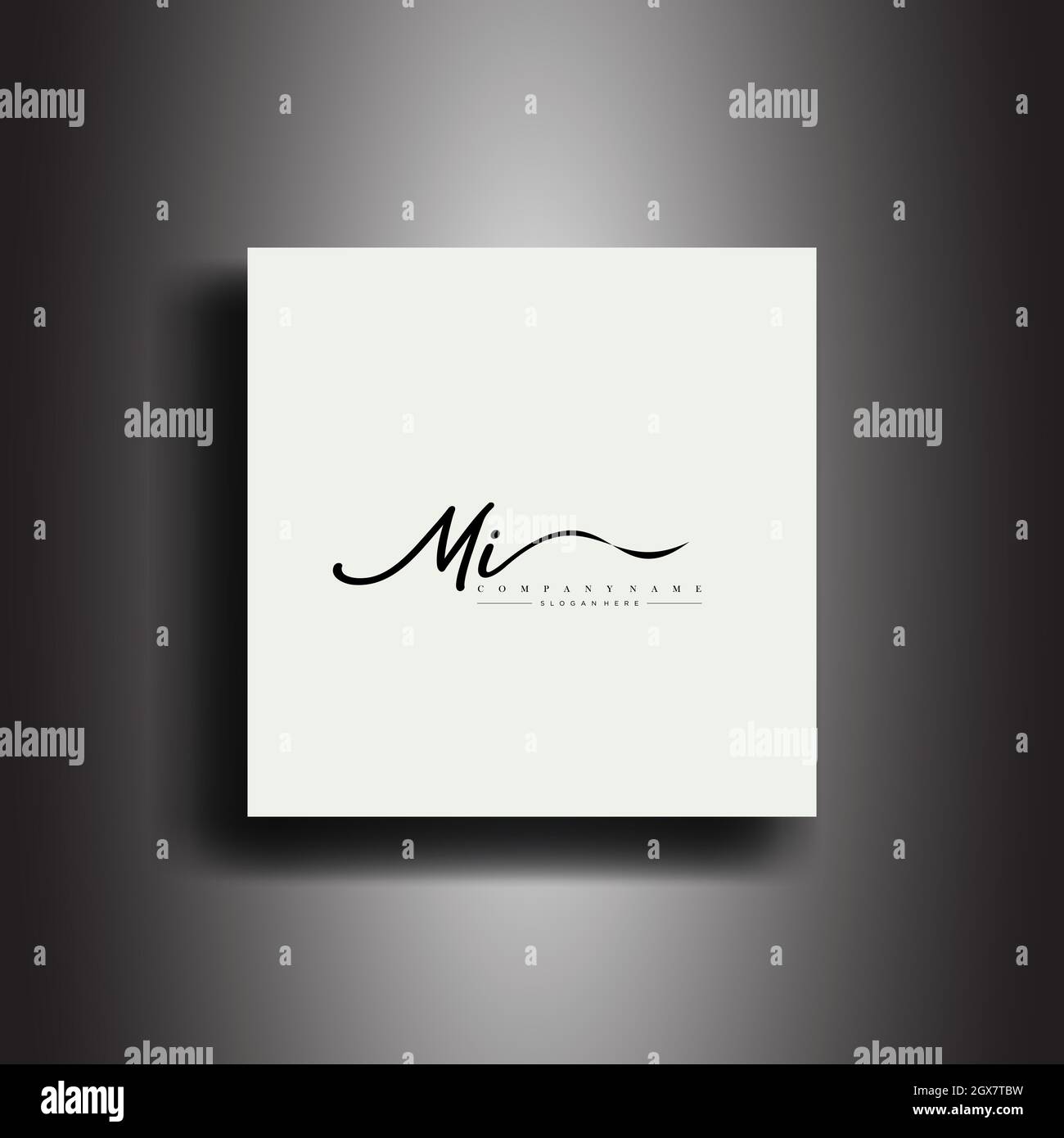 MI Signature style monogram.Calligraphic lettering icon and handwriting ...