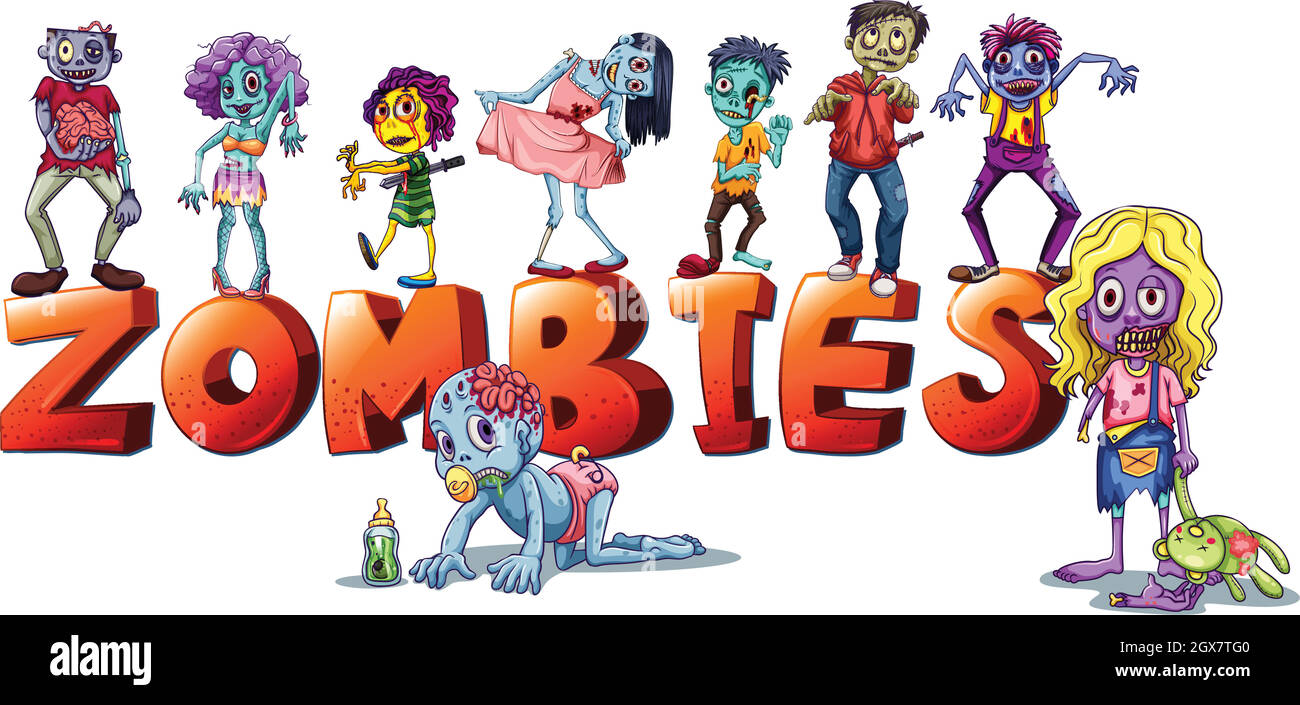 Different faces of zombies Stock Vector Image & Art - Alamy