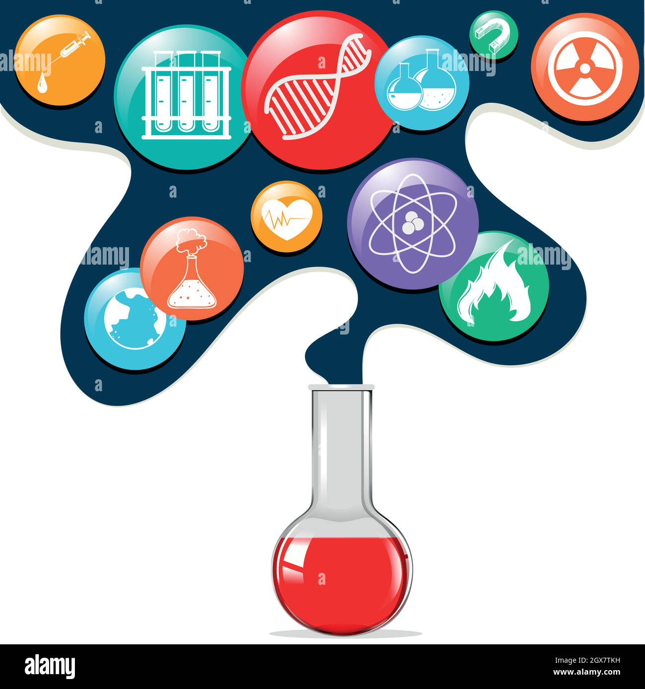 Science lab experiment beaker Stock Vector Images - Alamy