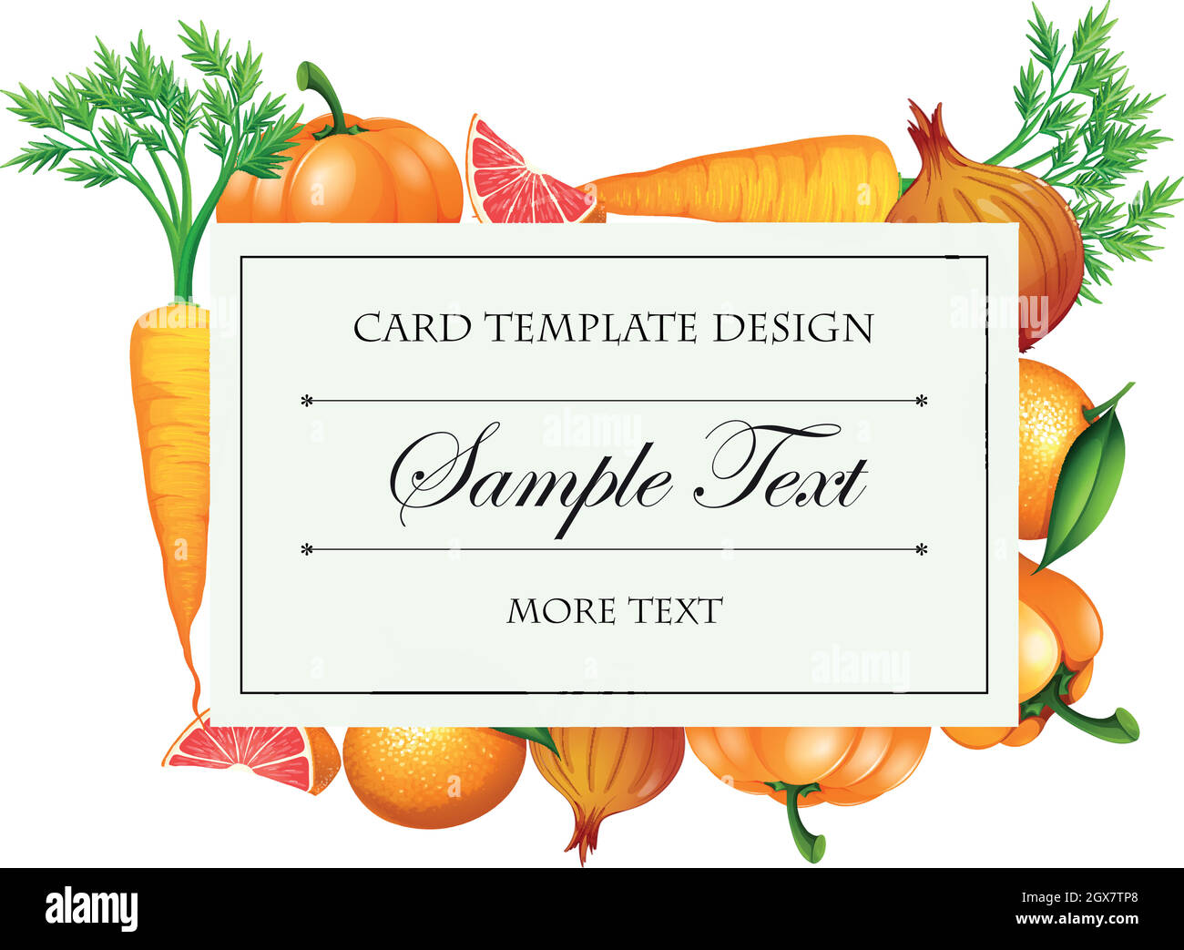 Card template design with vegetables Stock Vector Image & Art - Alamy