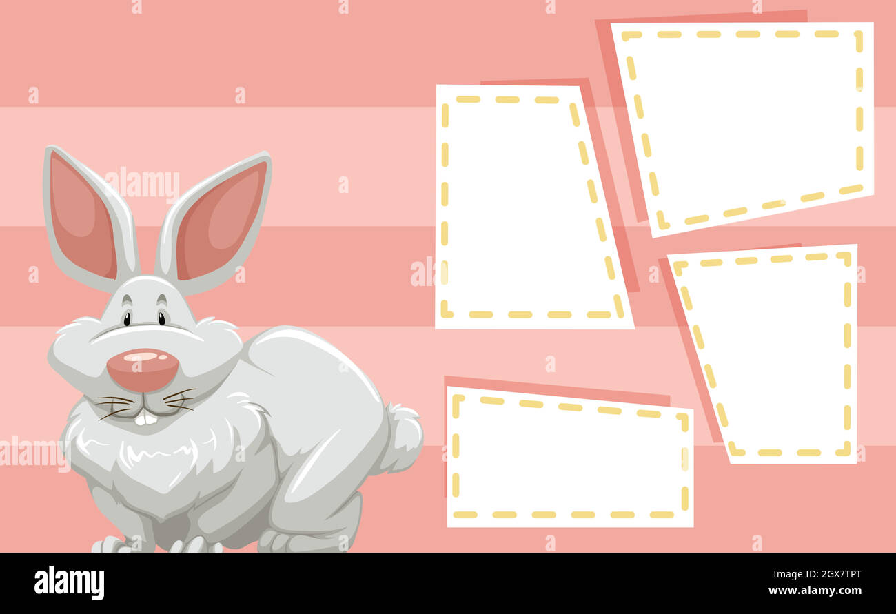 Rabbit on note template Stock Vector Image & Art - Alamy