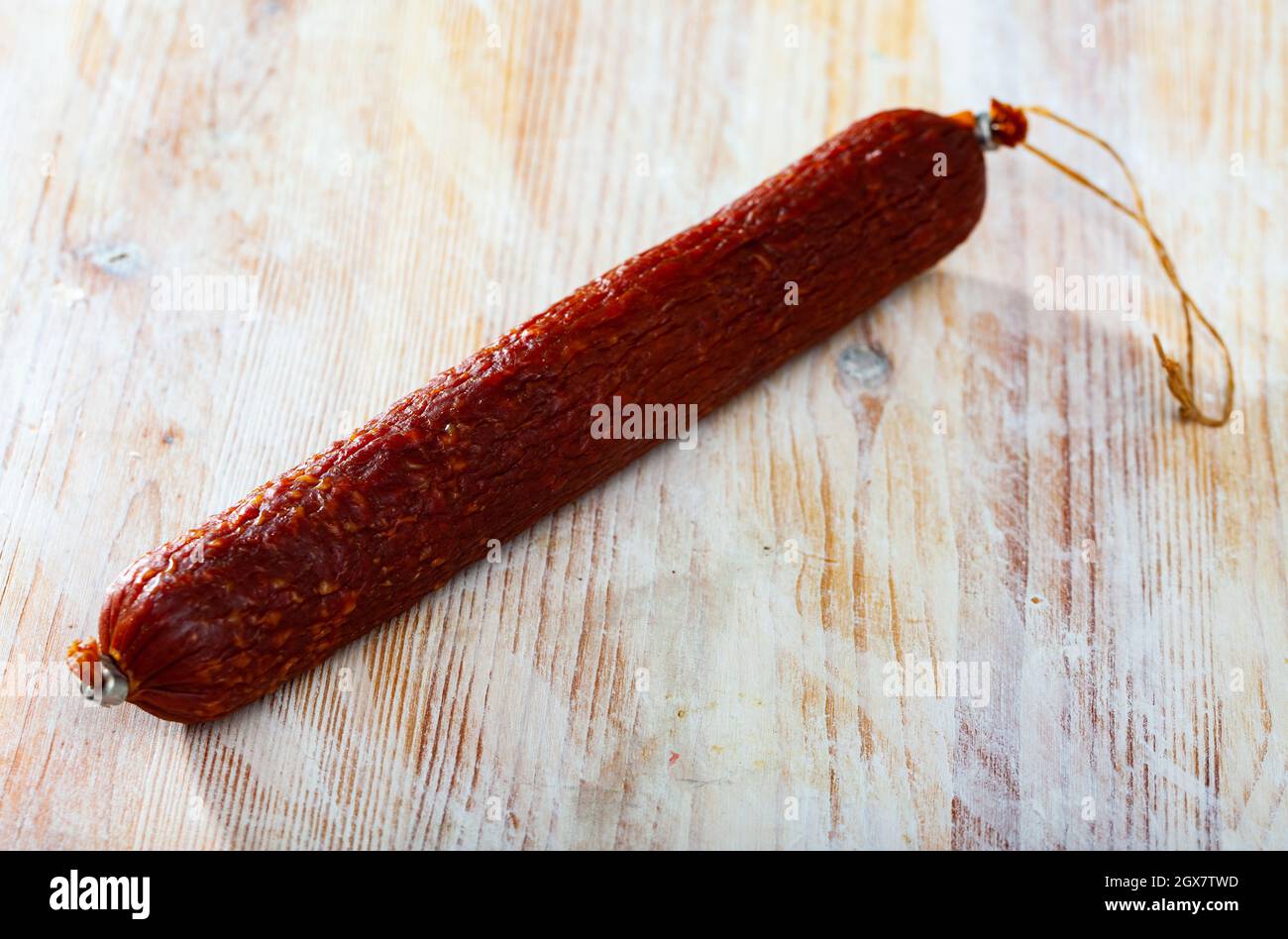 Russian smoked sausage Stock Photo - Alamy