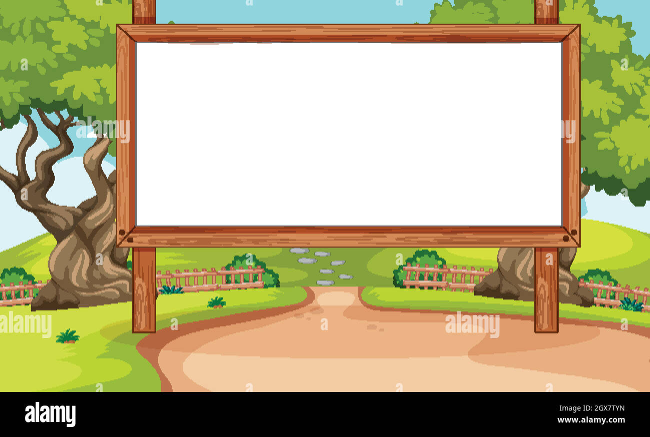 Empty banner board in nature park scenery Stock Vector Image & Art - Alamy