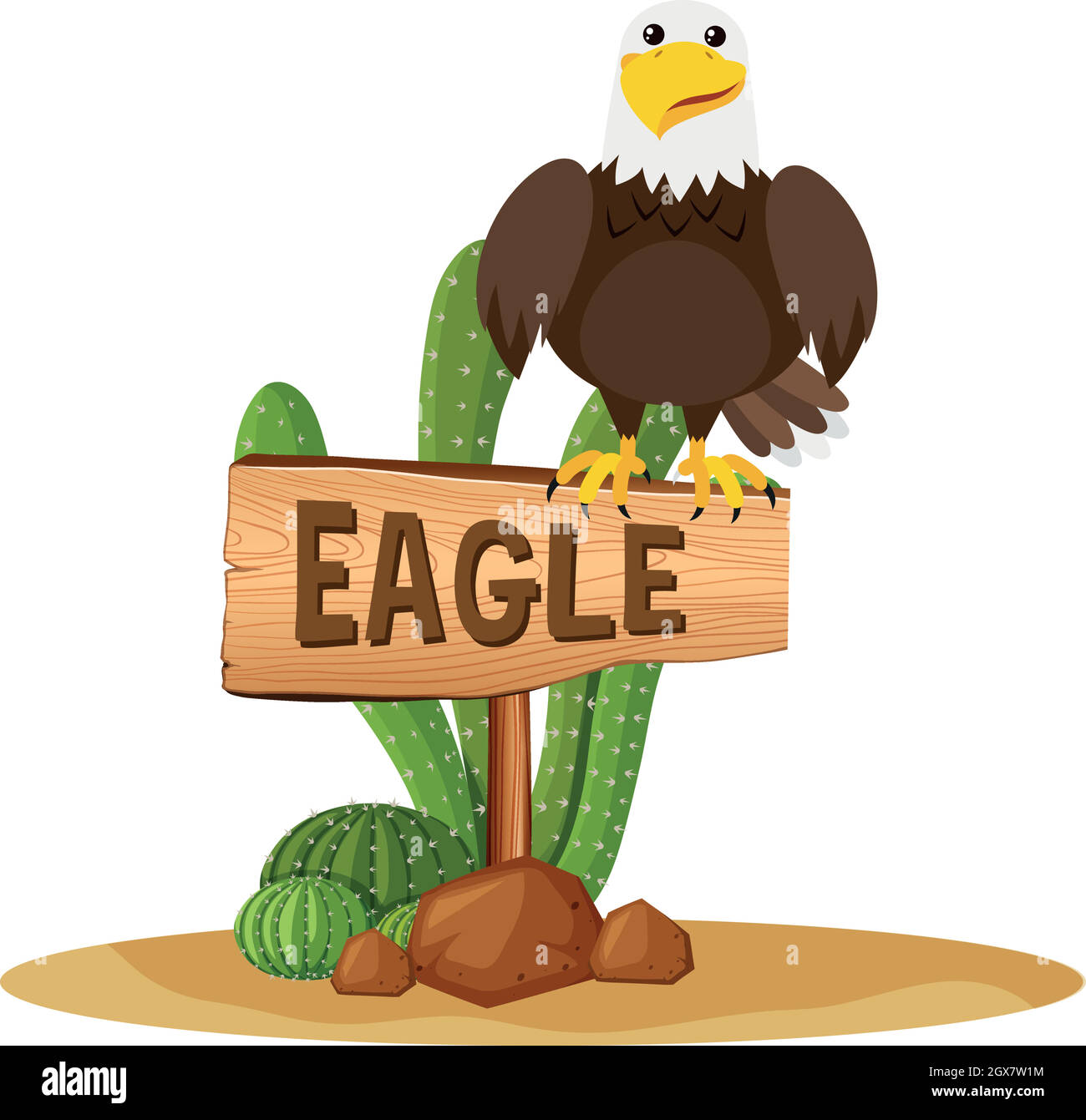 Eagle on wooden sign Stock Vector Image & Art - Alamy